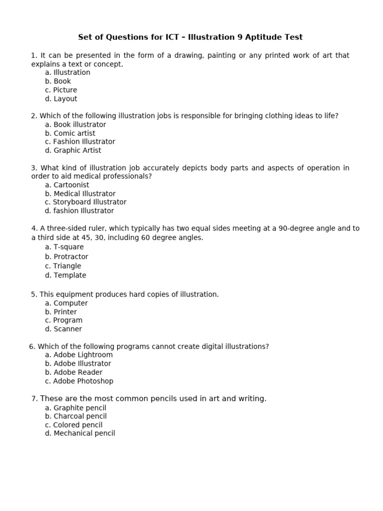 Aptitude Test ICT-Illustration 9 | PDF