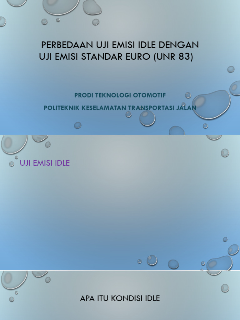 Perbedaan Uji Emisi Idle Dengan Uji Emisi Standar EURO | PDF