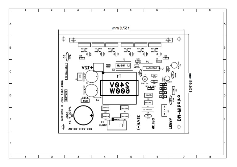 Mascara - PCB - 02 - INVERSOR 12 PARA 240V 600W - (SG3525AJ 46KHz) | PDF