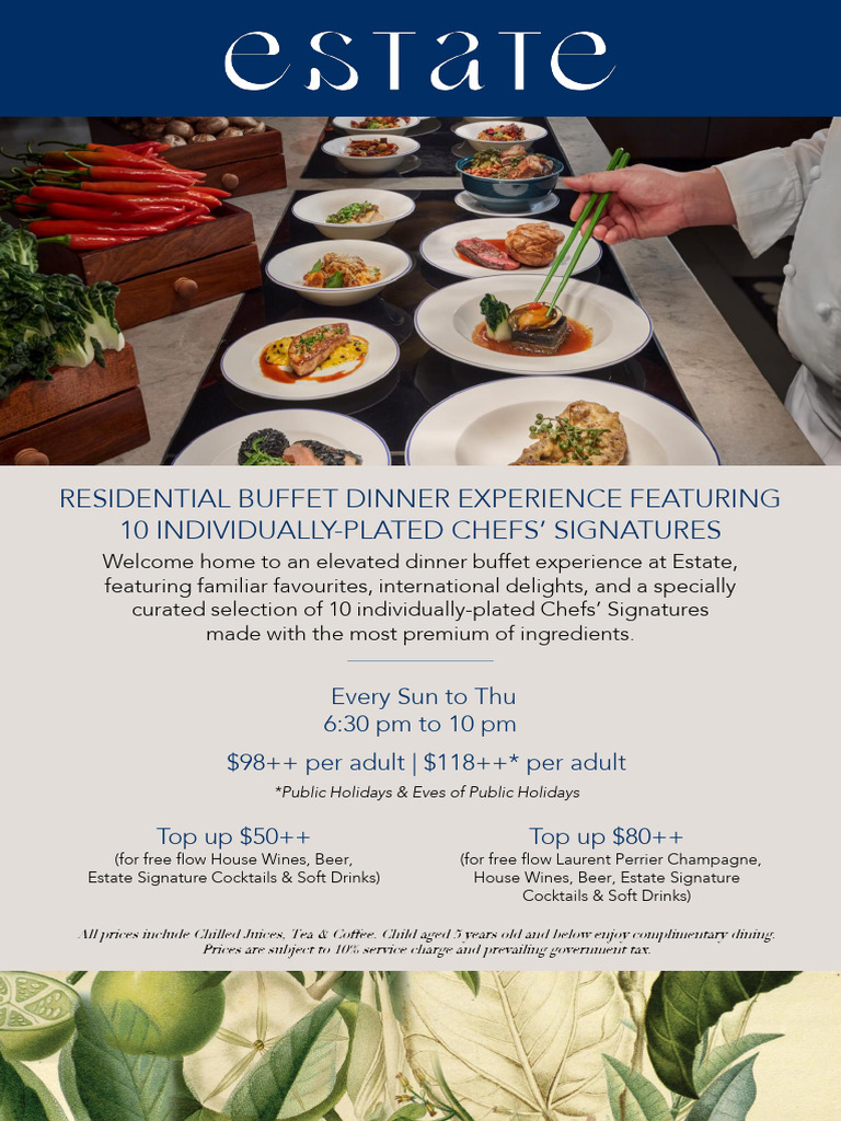 Estate Buffet Dinner Menu | PDF | Salad | Sauce