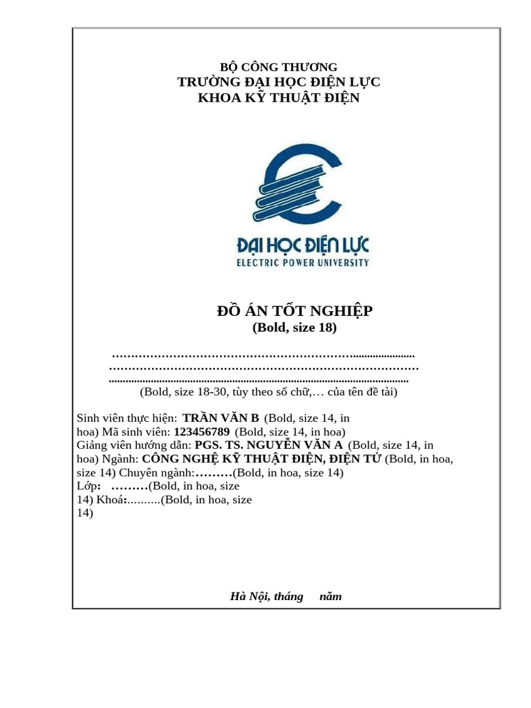 Quy Dinh Trinh Bay DATN 2021 | PDF