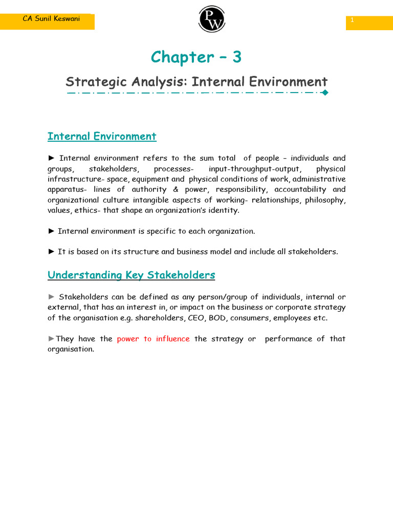 Chapter - 3 - Strategic Analysis - Internal Environment 2 | PDF | Competitive Advantage | Marketing