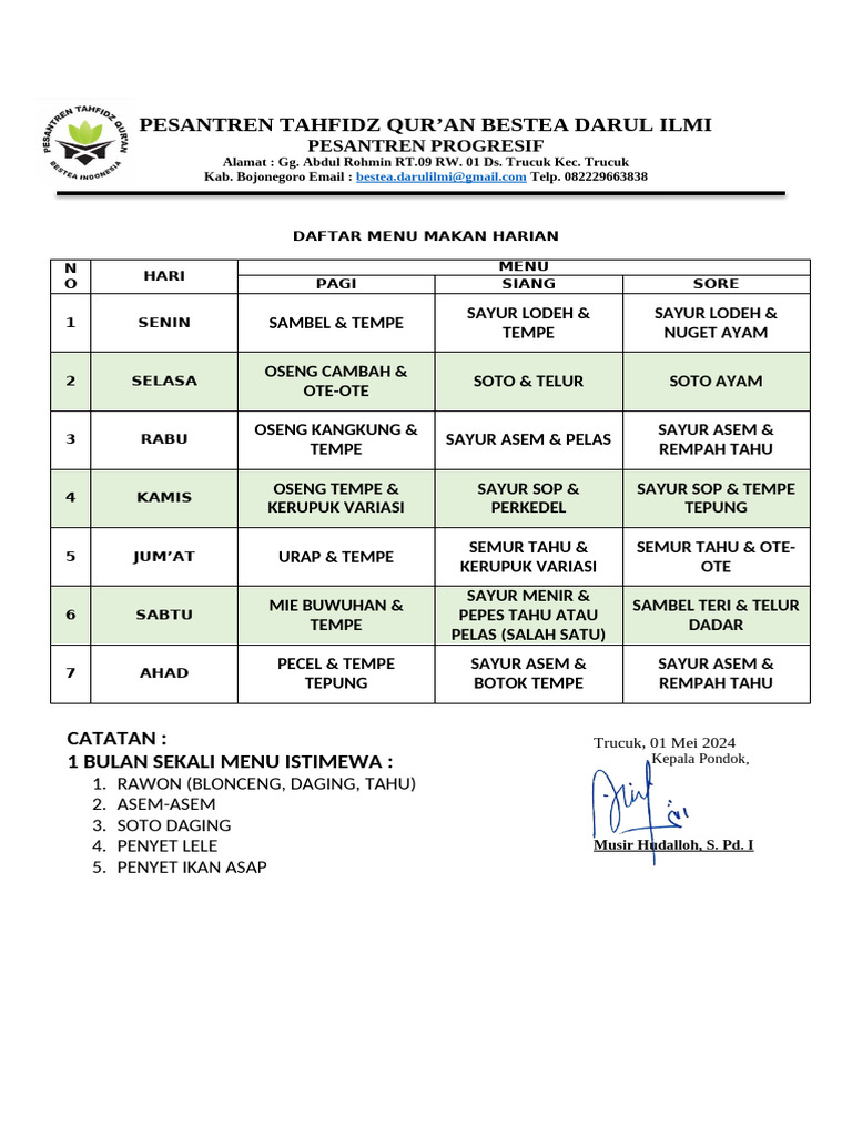 Menu Makan | PDF