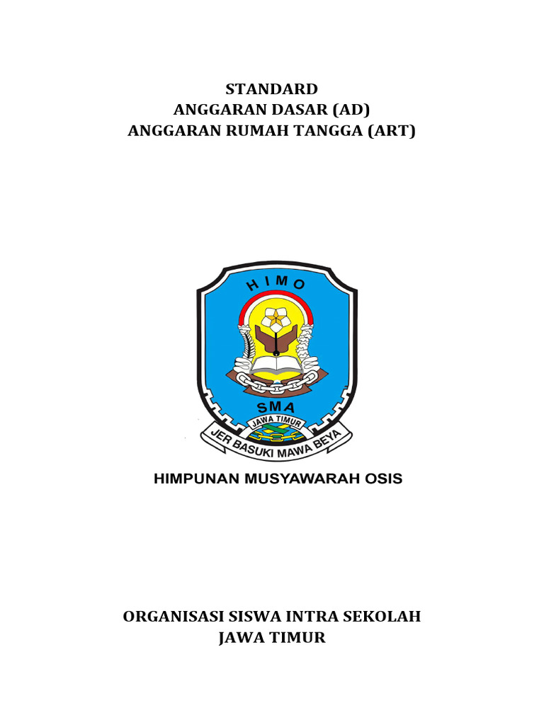 AD/ART OSIS SMA Jawa Timur | PDF