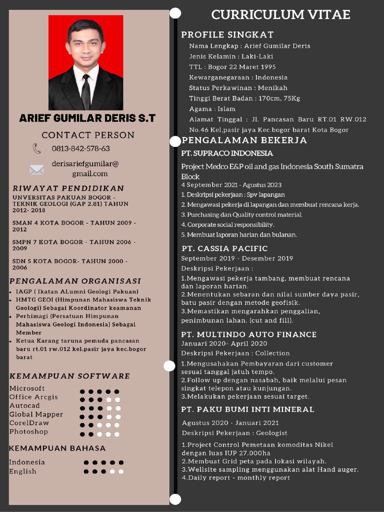CV Arief Deris New-1 | PDF