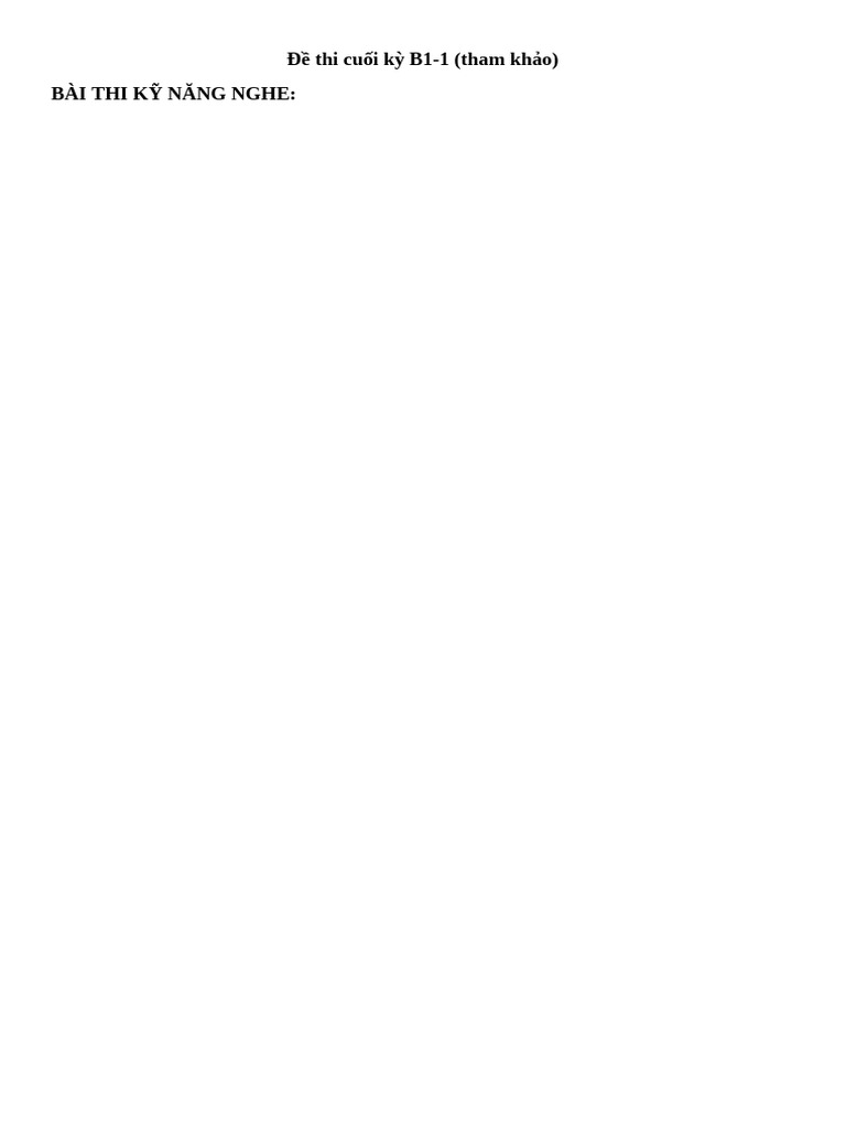 B11- Mẫu đề thi cuối kỳ (3.20) X | PDF