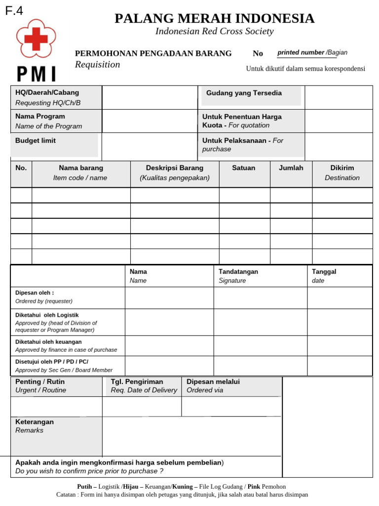 Form Permintaan Barang | PDF