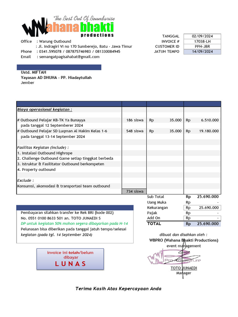 Invoice PPH JEMBER - 1213140924 | PDF