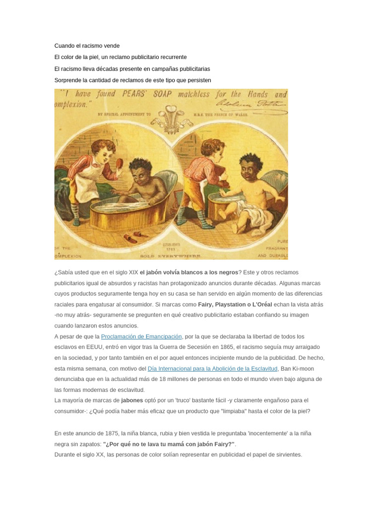 Racismo en Publicidad: Historia y Consecuencias | PDF | nazismo | Racismo