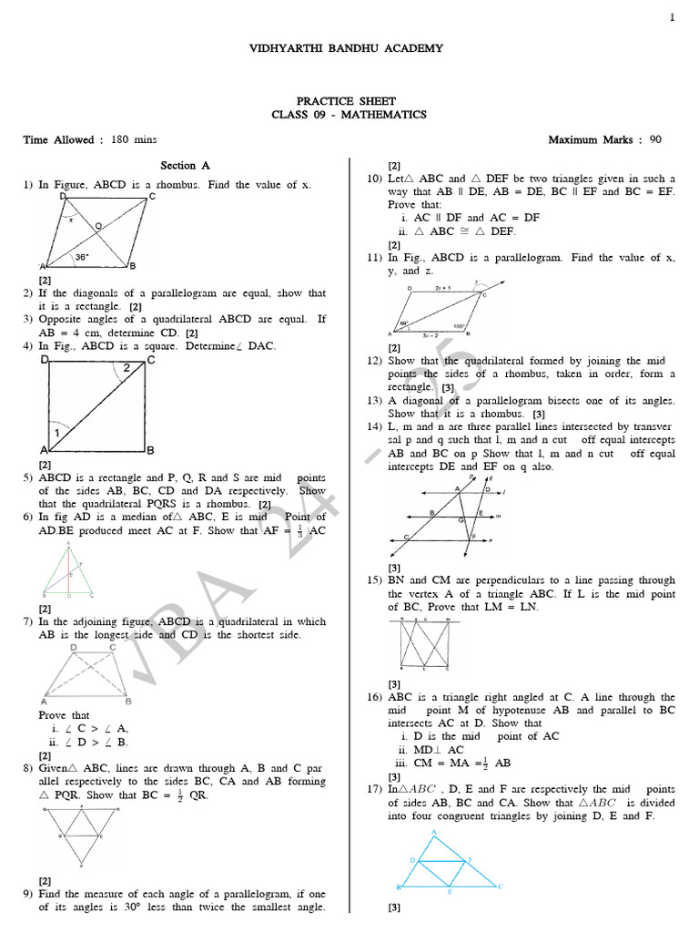 Ps Class 9 CH 8 | PDF | Rectangle | Elementary Mathematics