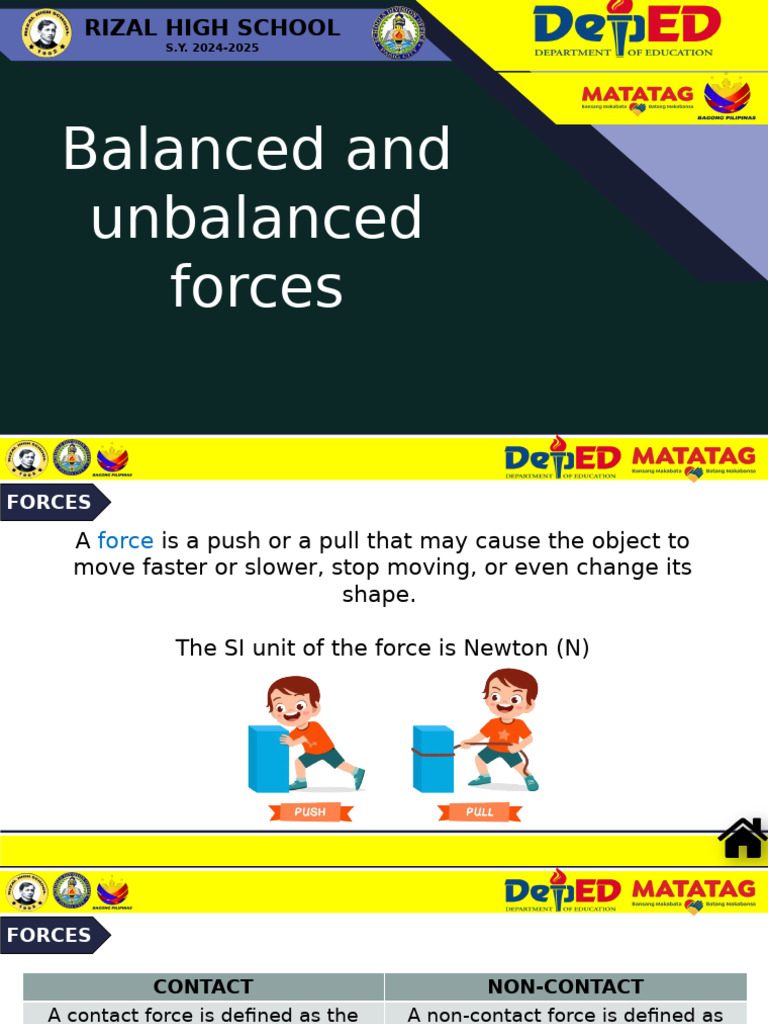 WEEK 1 Balance or Unbalance Force | PDF | Force | Mass