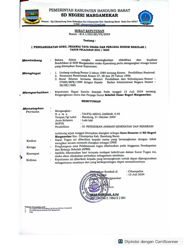 SK 2024 - Taufiq | PDF