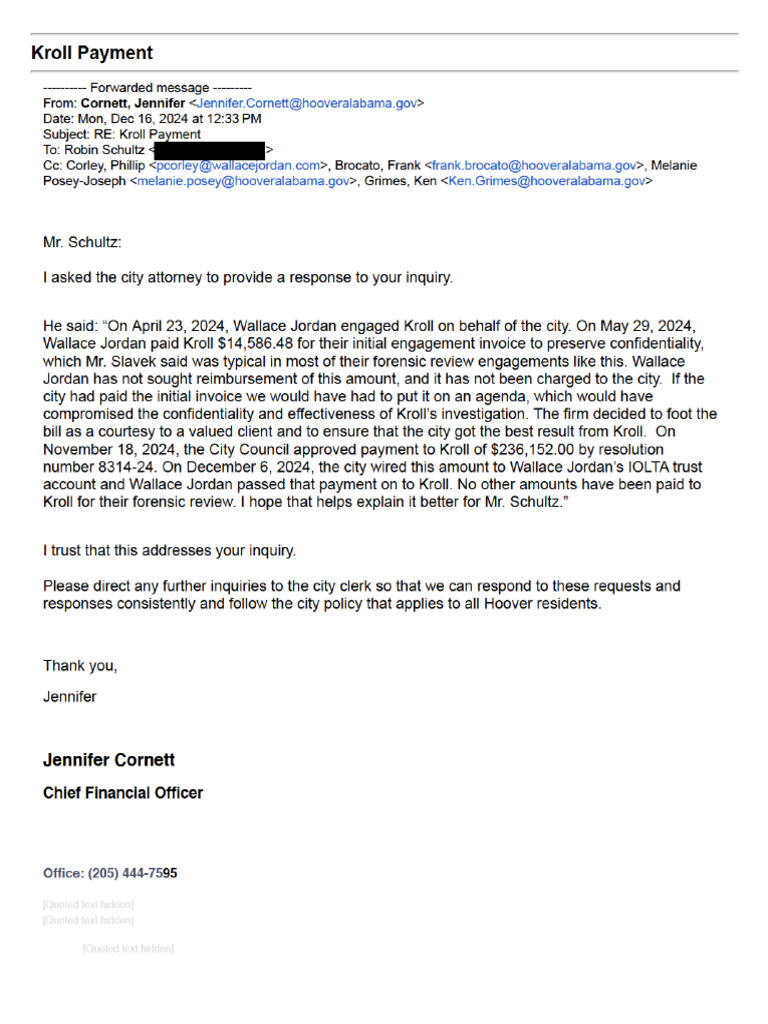 Kroll Payment Response | PDF