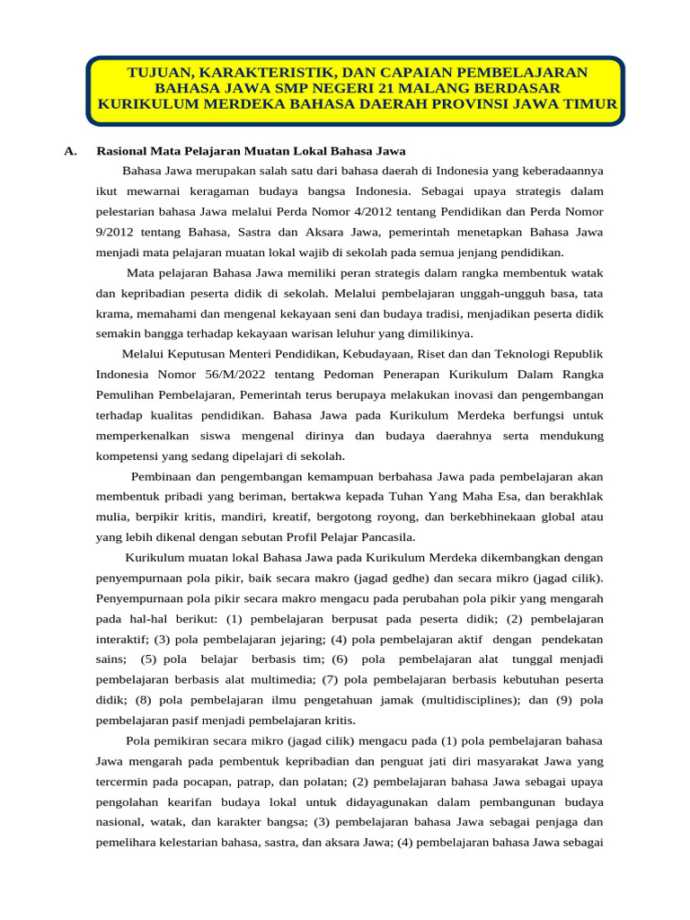 Capaian Pembelajaran (CP) | PDF