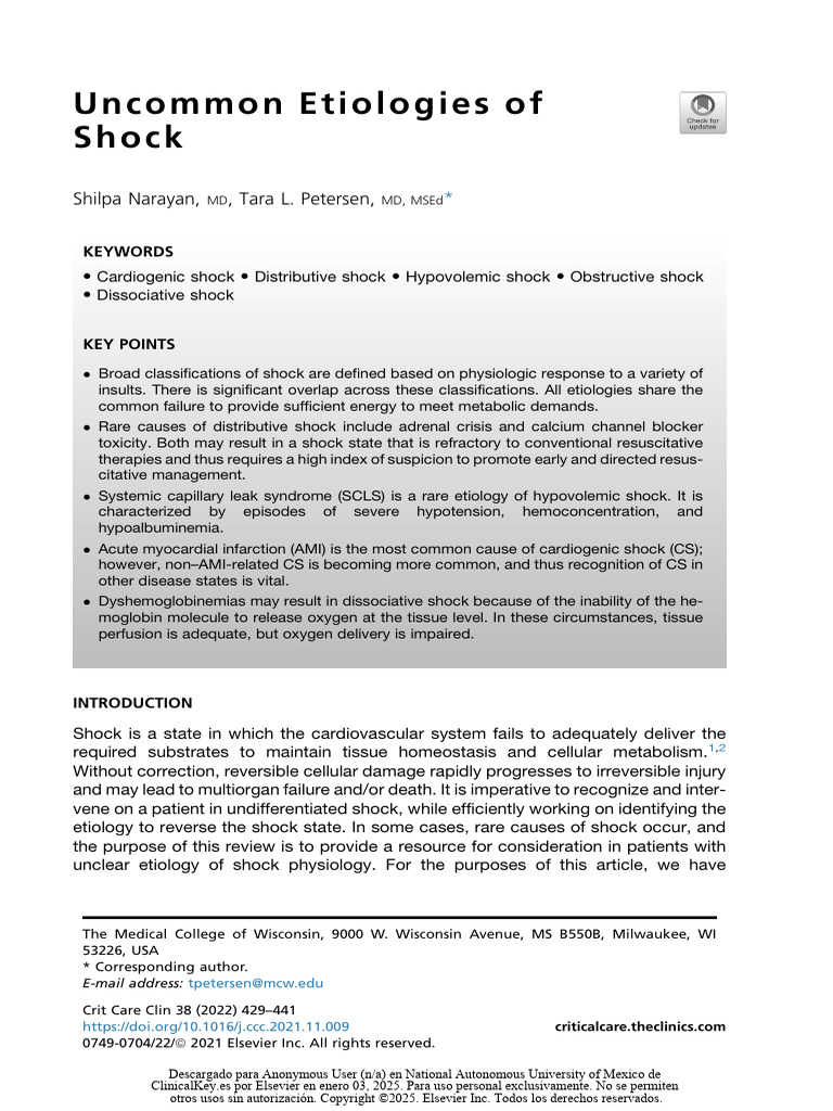 Choque | PDF | Shock (Circulatory) | Clinical Medicine