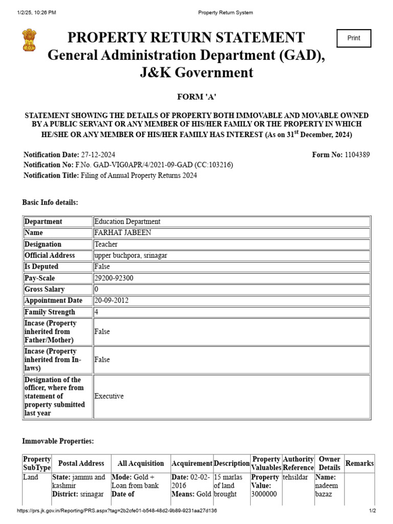 Property Return System | PDF