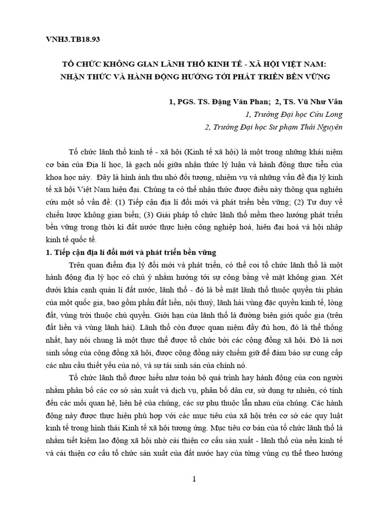 T CHC Khong Gian Lanh TH Kinh T Xa H | PDF