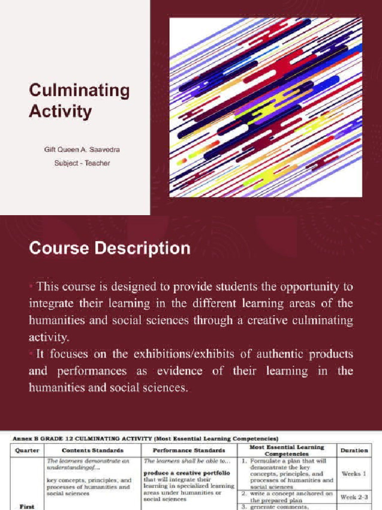 Culminating Activity Lesson 1pptx | PDF