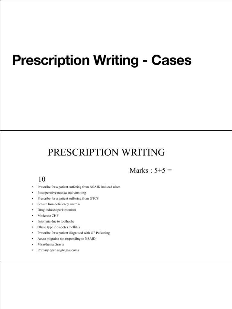 Essential MBBS Prescription Guidelines | PDF