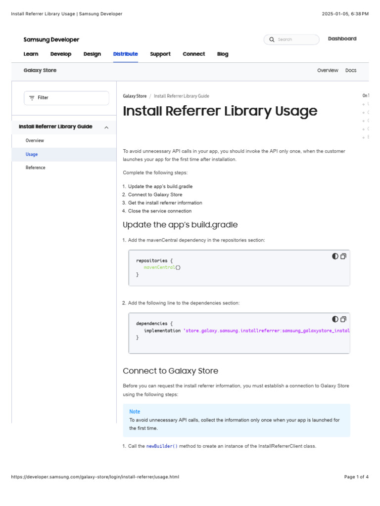 Install Referrer Library Usage - Samsung Developer | PDF | Mobile App ...