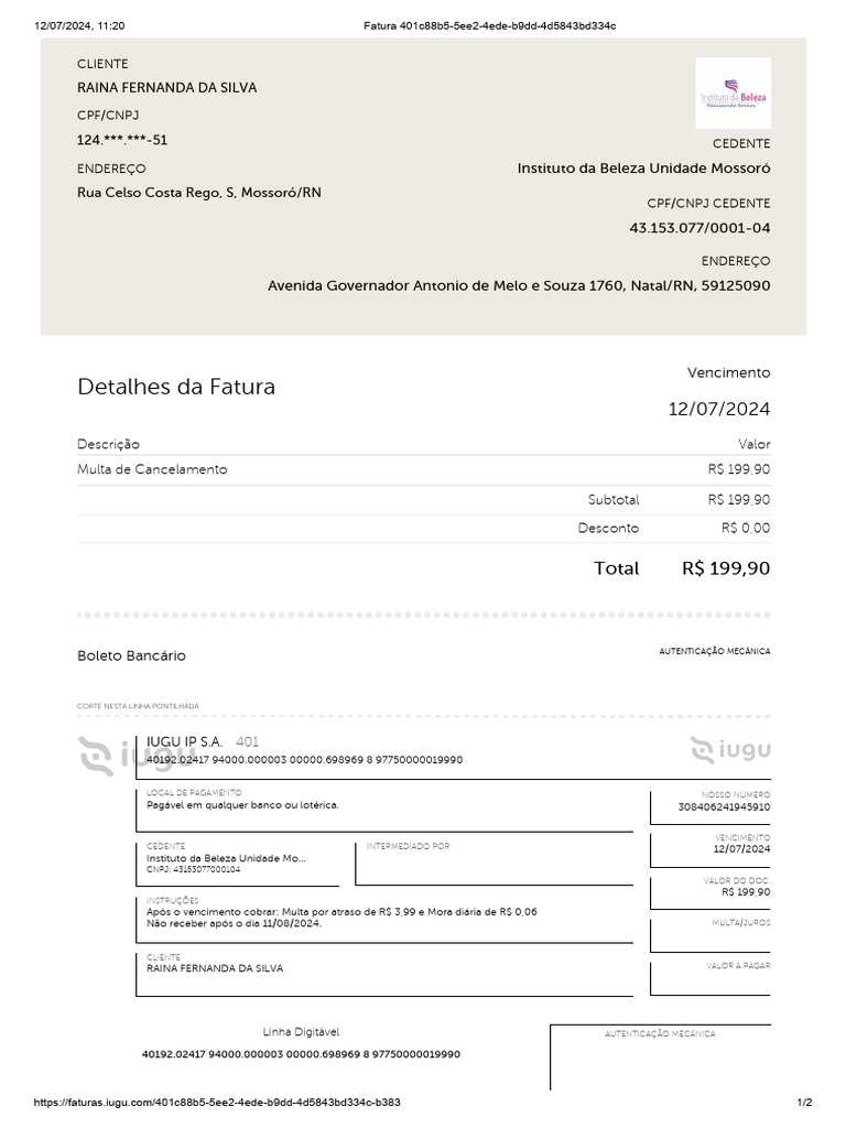 MULTA DE CANCELAMENTO | PDF | Tecnologia bancária | Bancos