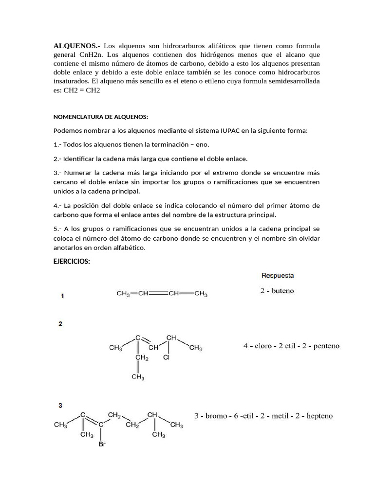 Alcanos Alquenos Alquinos | PDF | Alqueno | Hidrocarburos