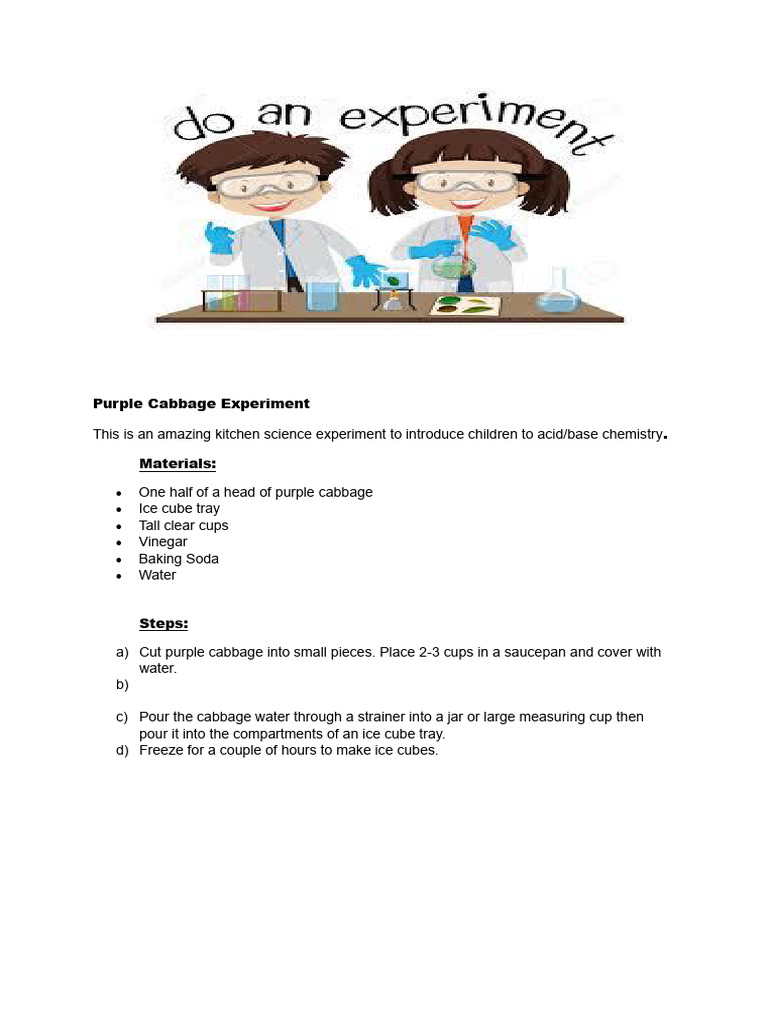 Purple Cabbage Experiment | PDF
