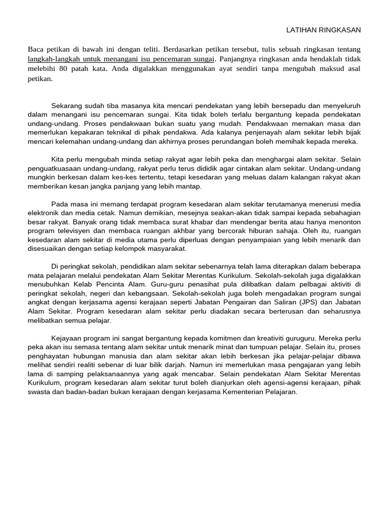 Latihan Ringkasan | PDF