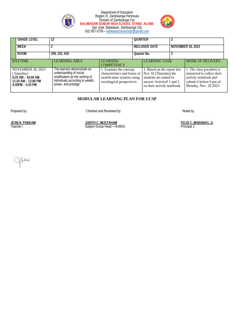 Bmlp-ucsp(Nov 18 Saturday) | PDF