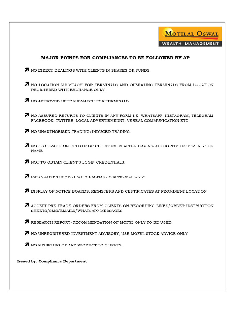 Compliance Guidelines for APs | PDF