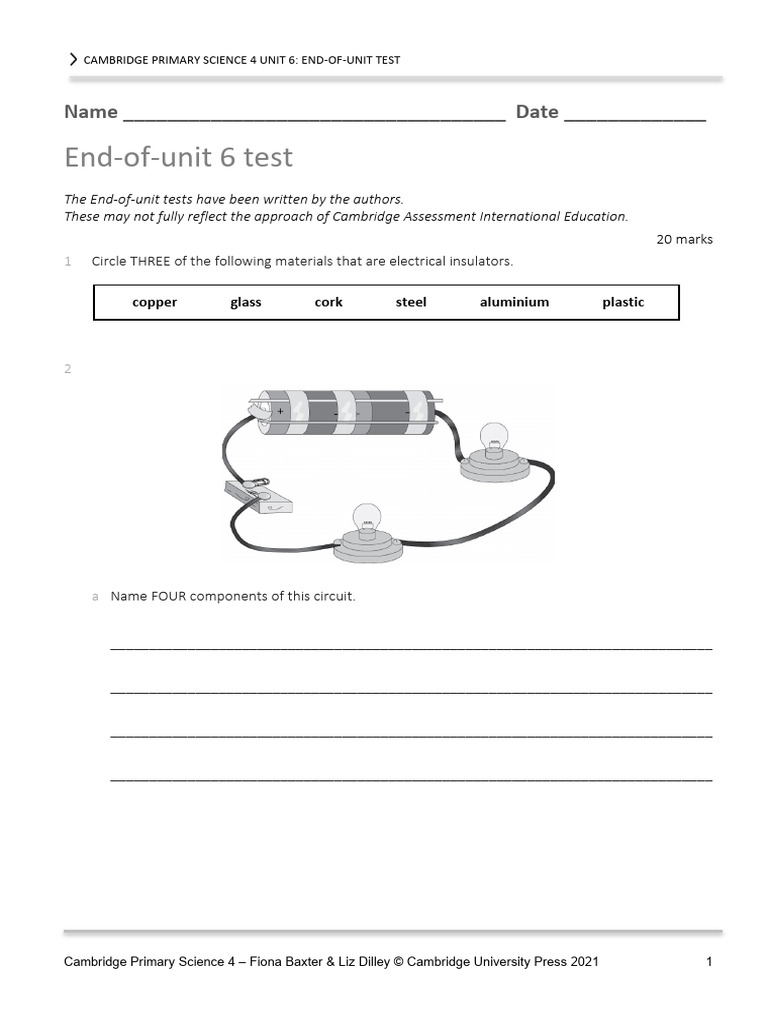 P - Science 4 - End-Of-Unit - 6 | PDF | Flashlight | Electromagnetism