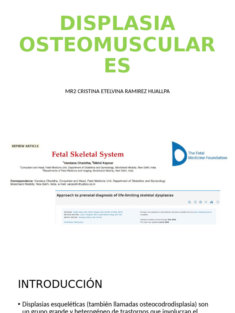 Displasias Esqueléticas y Acondrogénesis | PDF | Sistema ...