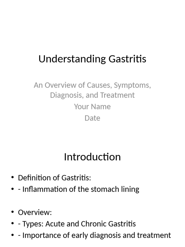 Gastritis Presentation Detailed | PDF | Diseases And Disorders | Medical Specialties