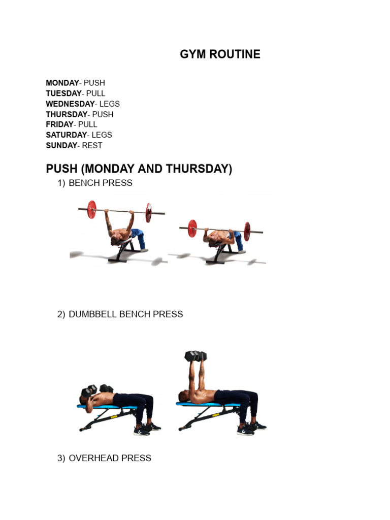 Weekly Gym Workout Routine Guide | PDF