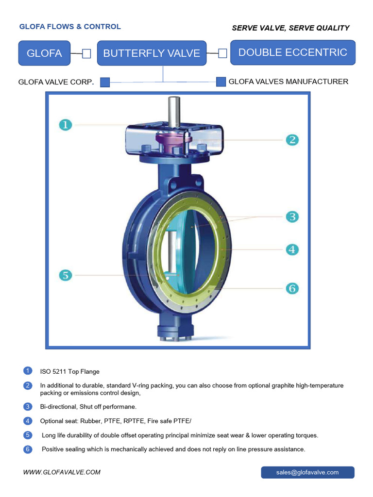 Glofa Double Offset BFV Brochure | PDF | Valve | Gas Technologies