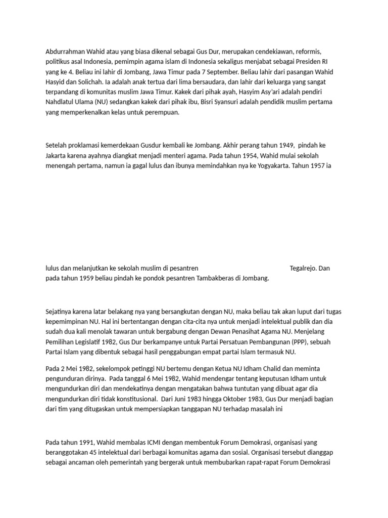 Biografi Gus Dur | PDF