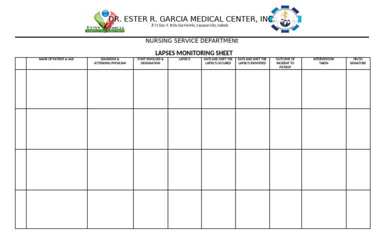 Revised Lapse Monitoring Sheet | PDF