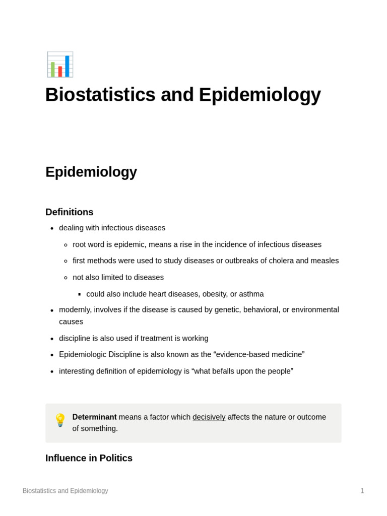Biostatistics & Epidemiology Basics | PDF | Epidemiology | Level Of Measurement