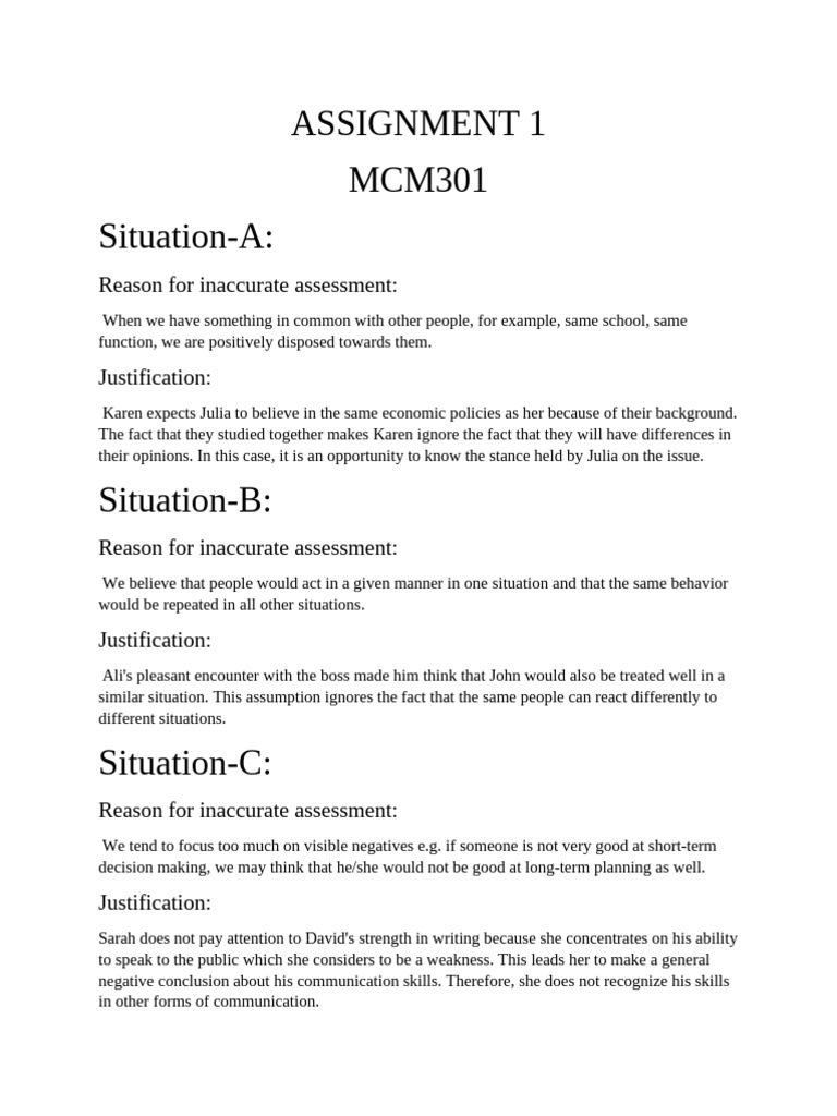 Assignment 1 MCM 301 | PDF