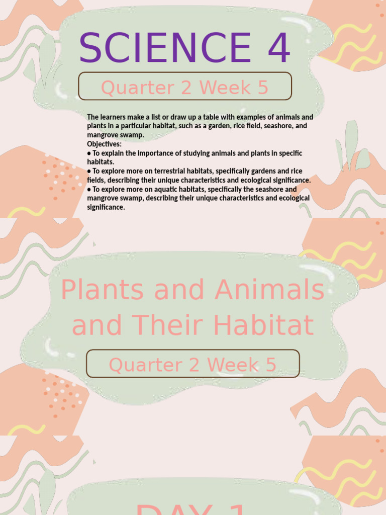 Science 4 Quarter 2 Week 5 | PDF | Coast | Habitat