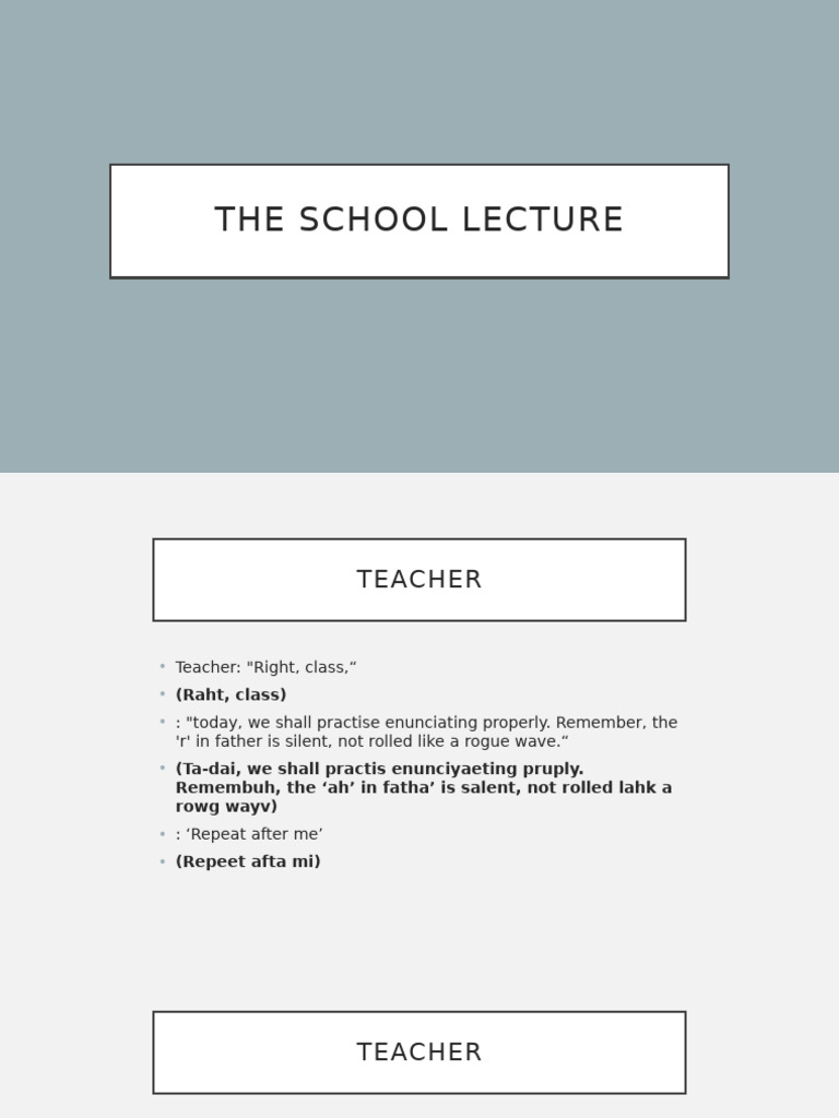 Classroom Enunciation Practice Session | PDF