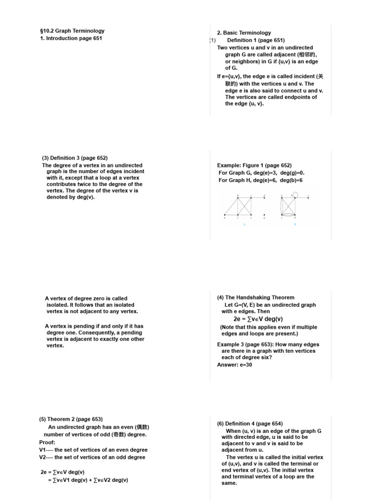 Graph Terminology and Concepts Explained | PDF | Vertex (Graph Theory) | Mathematical Relations