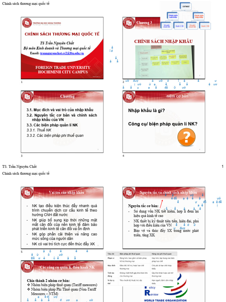 CSTMQT C3 - Chinh Sach NK - Preclass Handouts | PDF