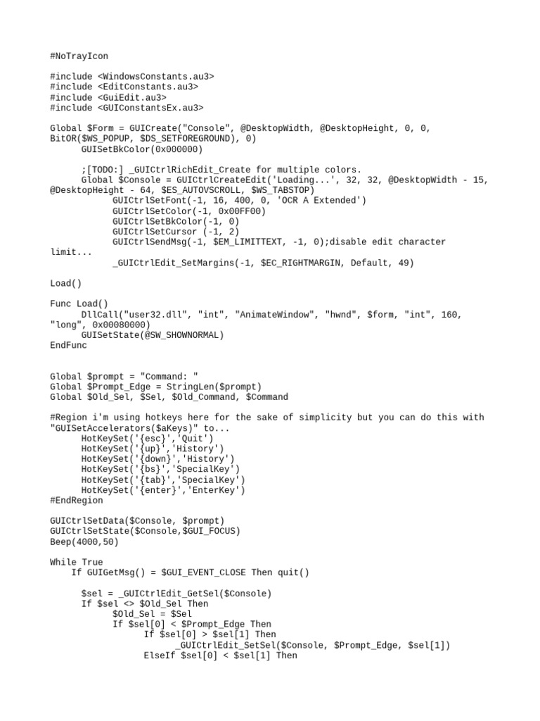Console Au3 Pdf Operating System Technology Computer Programming