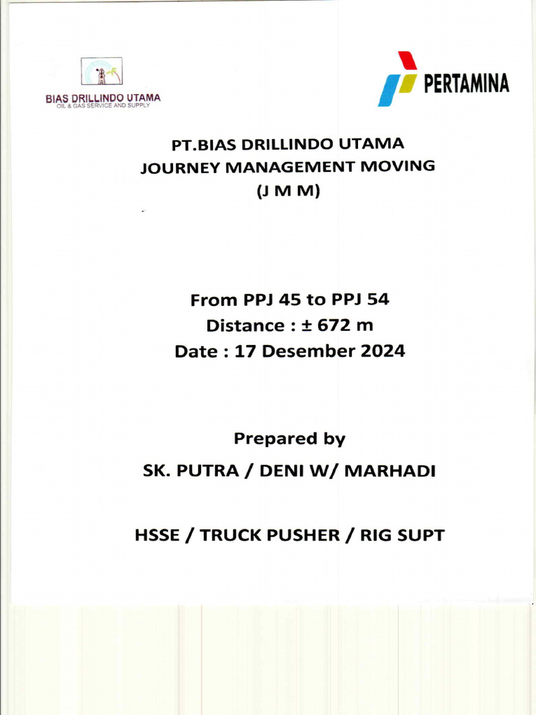 Journey Management Moving (PPJ 45 To PPJ 54) | PDF