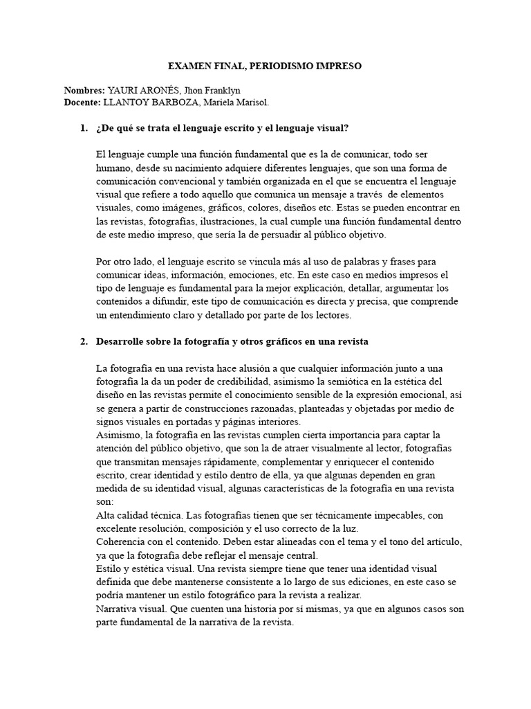 Cuestionario Jhon Franklyn Yauri Aronés | PDF | Diseño gráfico | Serif