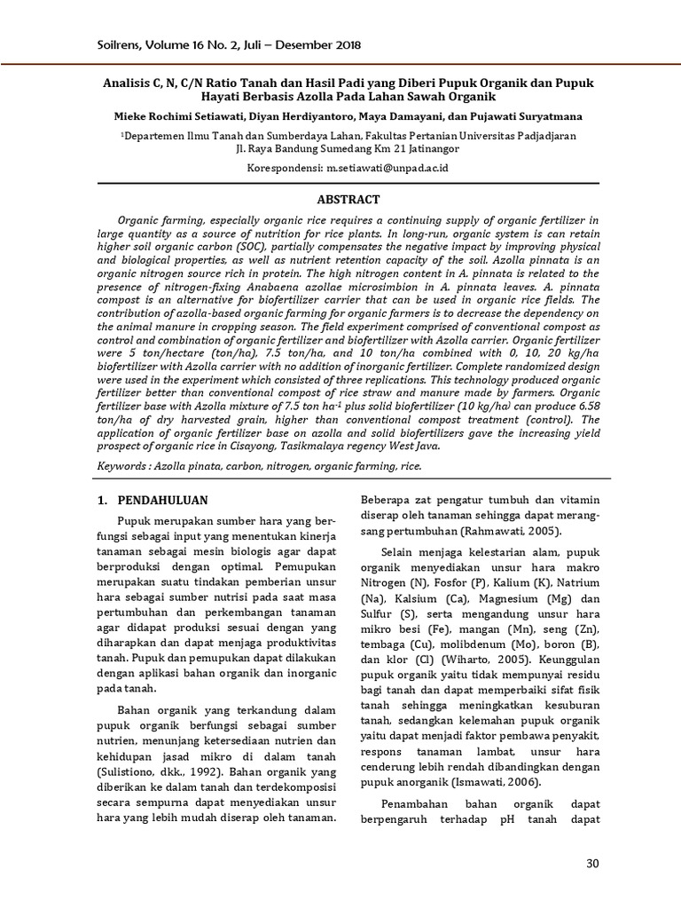 Analisis C N C N Ratio Tanah Dan Hasil P | PDF