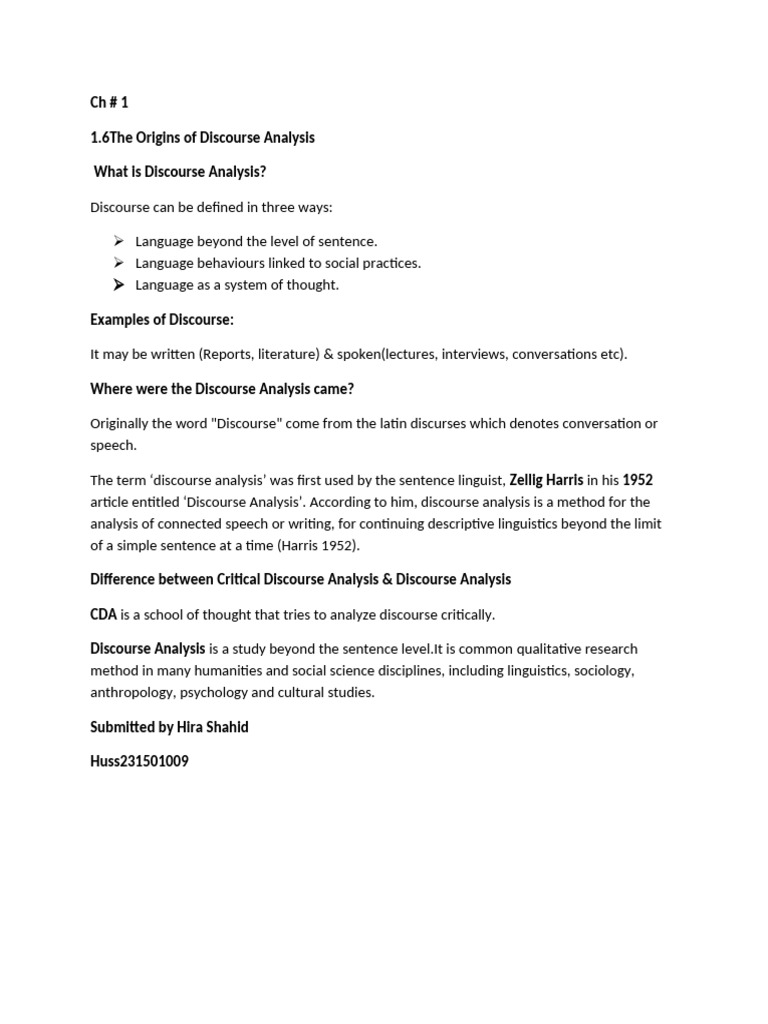 Intro to Discourse Analysis | PDF