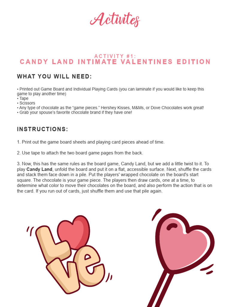 Candy Land Intimate Game | PDF | Chocolate | Candy