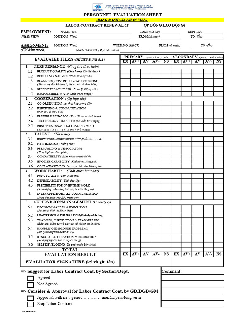 Evaluation For Labor Contract | PDF